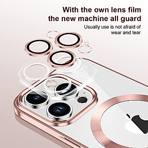 COTDINFOR Compatible with Magsafe Samsung Galaxy Note 20 Ultra Case Magnetic Cute Glitter Clear for Women Girly Phone Case Protective Shockproof TPU Case for Samsung Galaxy Note 20 Ultra Rose Gold YX