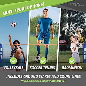 HIT MIT Adjustable Height Portable Badminton Net Set - Competition Multi Sport Indoor or Outdoor Net for Playing Pickleball, Kids Volleyball, Soccer Tennis, Lawn Tennis -Easy and Fast Assembly,17 Feet
