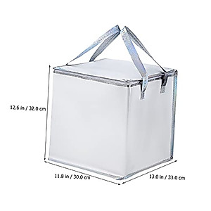 COLLBATH 2 Pcs Insulation Food Transport Portable Food Warmer Insulated Food Large Grocery Zippered Top Insulated Food Carrier Cooler Aluminum Non-woven Fabric