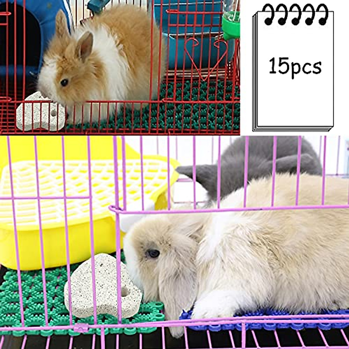 kathson 15 PCS Hamster Chew Toys Teeth Grinding Lava Block Mineral Stone Calcium Chewing Toy for Chinchillas Rabbit Bunny Guinea Pig Gerbil
