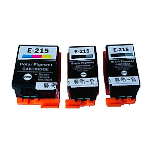 IDO Remanufactured for 215 T215 Ink Cartridges and T2950 Maintenance Box Compatible with WF-100 WF-110 Printer (3 Black, 2 Tri-Color, 1 T2950 Maintenance Box, 6 Packs)