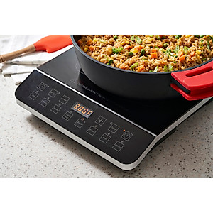 Zavor Onyx Induction Cooktop, Electric Burner with 8 Quick Launch Buttons, Energy-Efficient Burners for Cooking up to 50% Faster, Cool Touch Surface, Safety Lock, Slanted Panel, 180 Minutes Timer