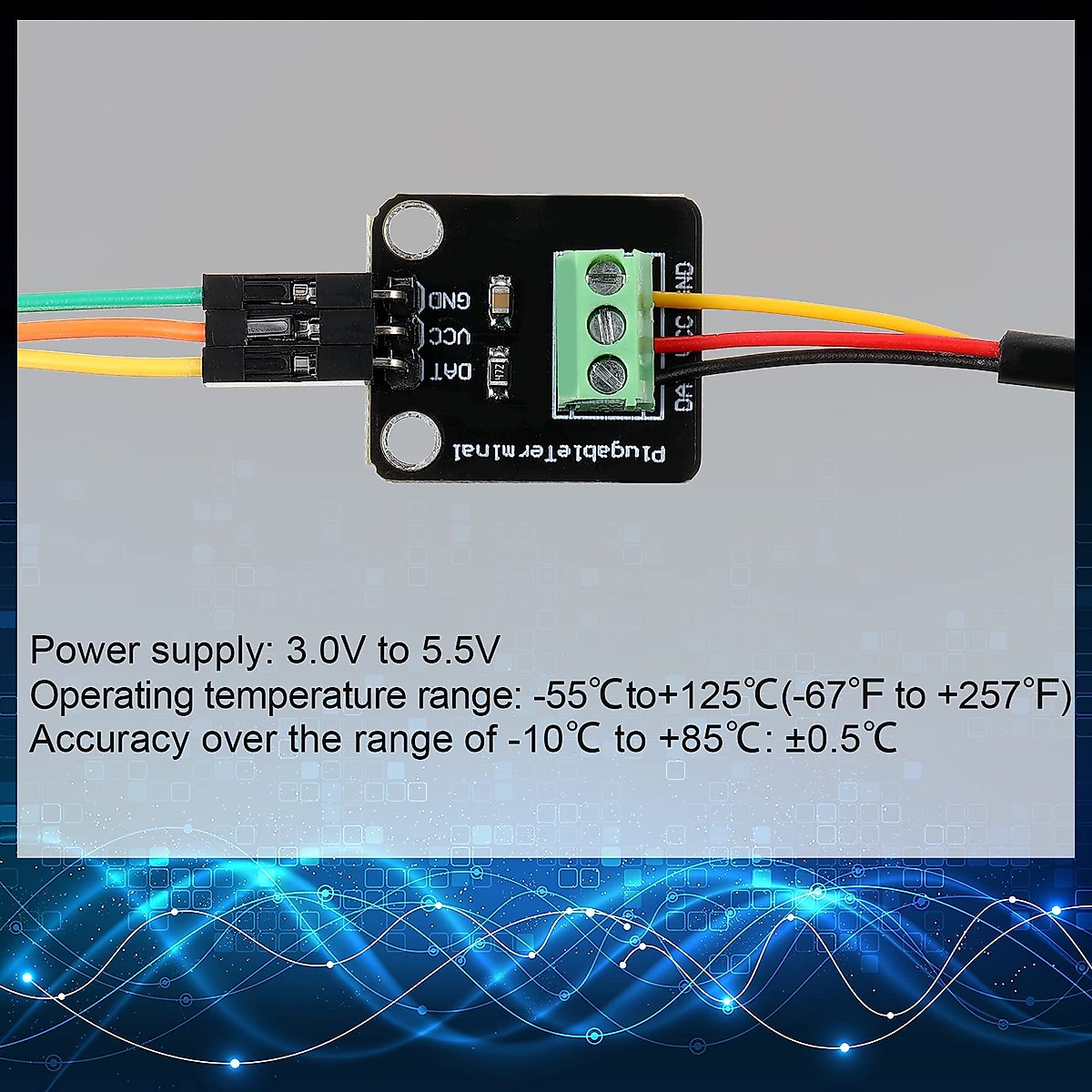 Weewooday 4 Sets DS18B20 Temperature Sensor Module Kit with 1 m/ 3.2 Ft Waterproof Digital Stainless Steel Probe -55 to +125 Degrees Celsius, Compatible with Raspberry Pi