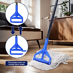 KeFanta 60 Inch Mop Handle Commercial Heavy Duty,Industrial Metal Mop Stick Replacement Quick Change,Wet Mop Head Replacement Holder for Floor Cleaning
