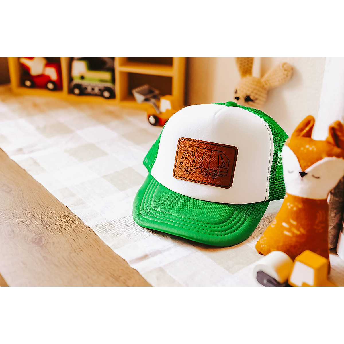 Legacy and Light Garbage Truck Hat for Kids, Trash Truck Ball Mesh Cap for Boys or Girls, Recycling Truck Halloween, Garbage Man Costume, Unisex Toddler Snapback Hats (Green)