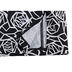 slimour Women Print Golf Skirt Travel Skirts with Pocket Swim Skirt High Waist with Shorts Black Rose XL