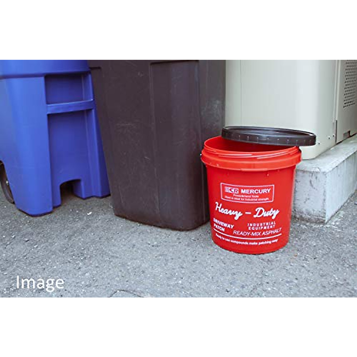 Mercury ME046147 PP Industrial Bucket Storage Box, Black, 13.6 x 12.4 x 12.4 inches (34.5 x 31.5 x 31.5 cm), Black