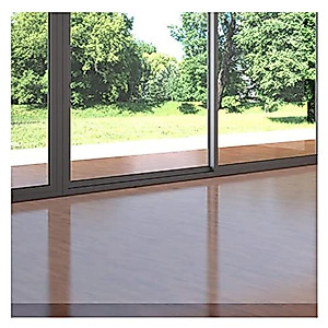 Clear PVC Desk Chair Mat Chair Mat for Hard Wood Floors Clear Rectangle PVC Floor Mat Protector with Lip,1.5mm Thick,80/100/120cm wide, Anti-Oxidation, Can be Cut,Clear Vinyl Plastic Floor Runner Prot