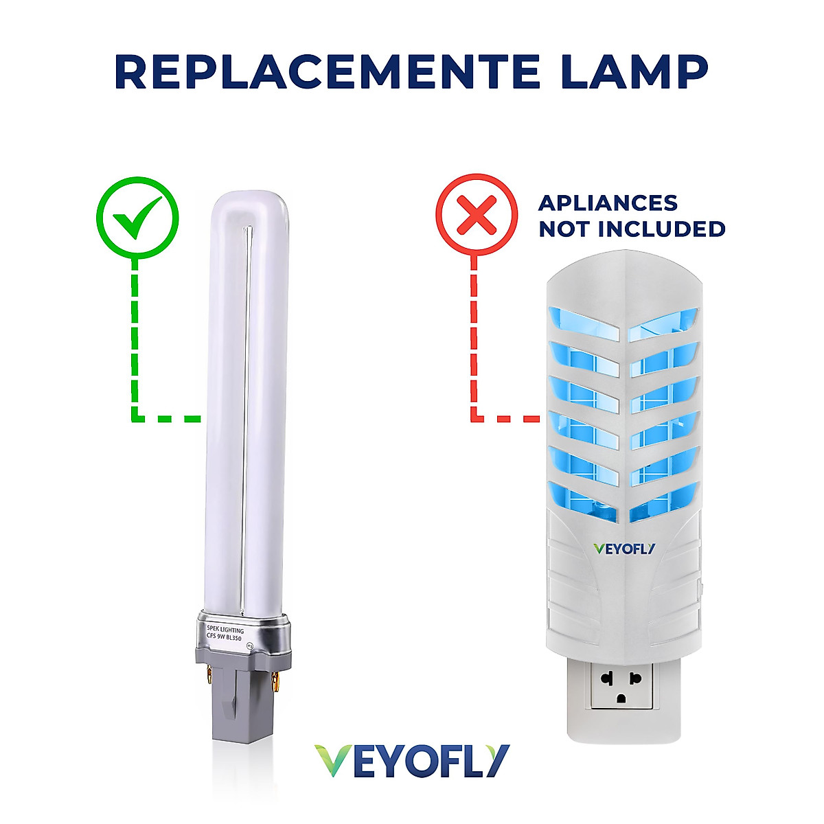4 Replacement Bulb for VEYOFLY Fly Trap Indoor Compatible with Model VF02. (Device not Included)
