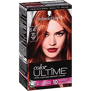 Schwarzkopf Ultime Permanent Hair Color Cream, 6.47 Fiery Red, 5.7 Fl Oz