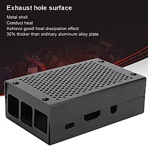Case for 3 B+ (B Plus) / Pi 3 B, Aluminum Alloy Case Mesh Shell Vent Motherboard , for Heatsink (Black for 3B+/3B)
