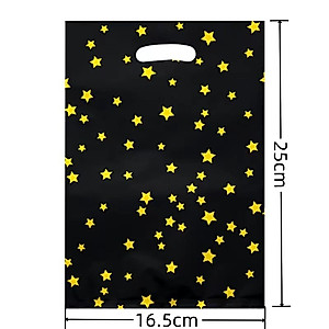 Kiorevy 20 Pcs Black and Gold Cute Star Party Favors Bags Goodie Bags Goody Bags Treat Bags for Birthday Graduation Baby Shower Christmas New Year Party Decorations Supplies