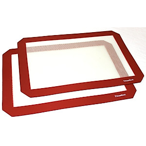 Silicone Mat Pad 2-pak 12 x 8.5 inch for Baking Art Cookie Pastry Pet Tray non-Stick Platinum Cured Food Grade Placemat Sheet