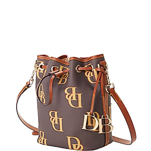 Dooney & Bourke Handbag, Monogram Small Drawstring Crossbody - Brown Tmoro