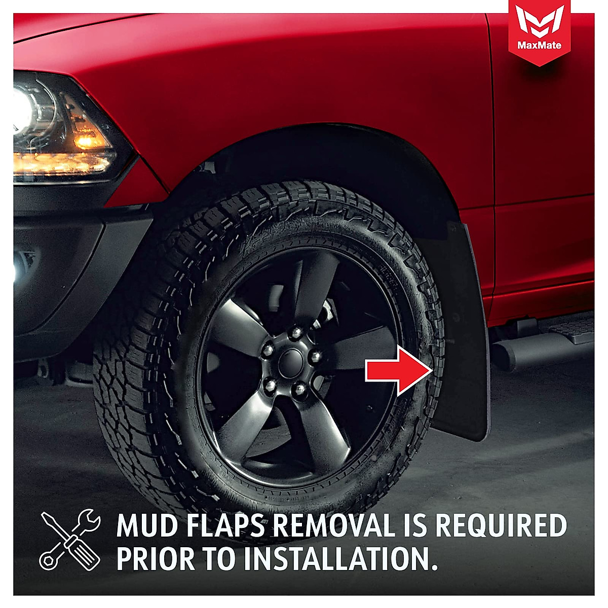 MaxMate Fender Flares Compatible with 2002-2008 Dodge Ram 1500; 2003-2009 2500 3500 (Not Fit 06-09 8ft Bed models), Fine-Textured Paintable Bolt-Riveted Style 4pc | TFD84078