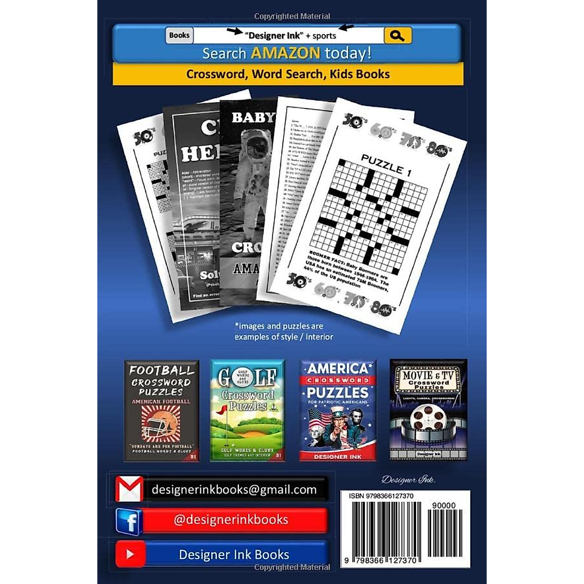 Baby Boomer Crossword Puzzles: 1950s, 1960s, 1970s, 1980s - Music, TV, Movies, Sports and People