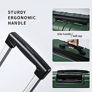 Merax Unisex-Adult (Novelty and Luggage Spinner Expandable Hardshell Lightweight Abs Suitcase 20”24”28”, 3 Pcs Set-Green, One_Size