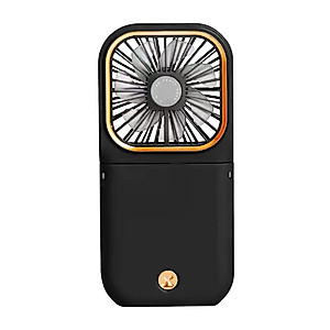 Allxin Portable Neck Fan Mini Quiet Handheld Personal Foldable USB Rechargeable Fan Operated for Home Office Outdoor Travel, 3000mAh Power Bank Hands Free Necklace Fans (Update Black)