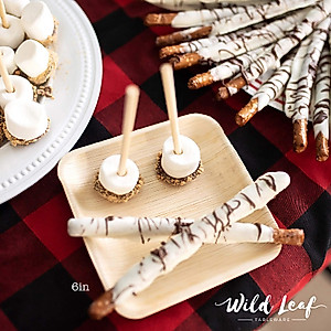 Disposable Palm Leaf Plates 6 Inch / 25 Pack. All Natural Compostable, Biodegradable and Eco Friendly Dessert Party Plates - Comparable to Bamboo or Wood - Great for Outdoor Parties, Weddings and BBQs