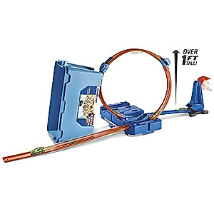 Hot Wheels Track Builder Playset Multi Loop Box, 10-Ft of Track & 1 Toy Car in 1:64 Scale, Features Storage Box