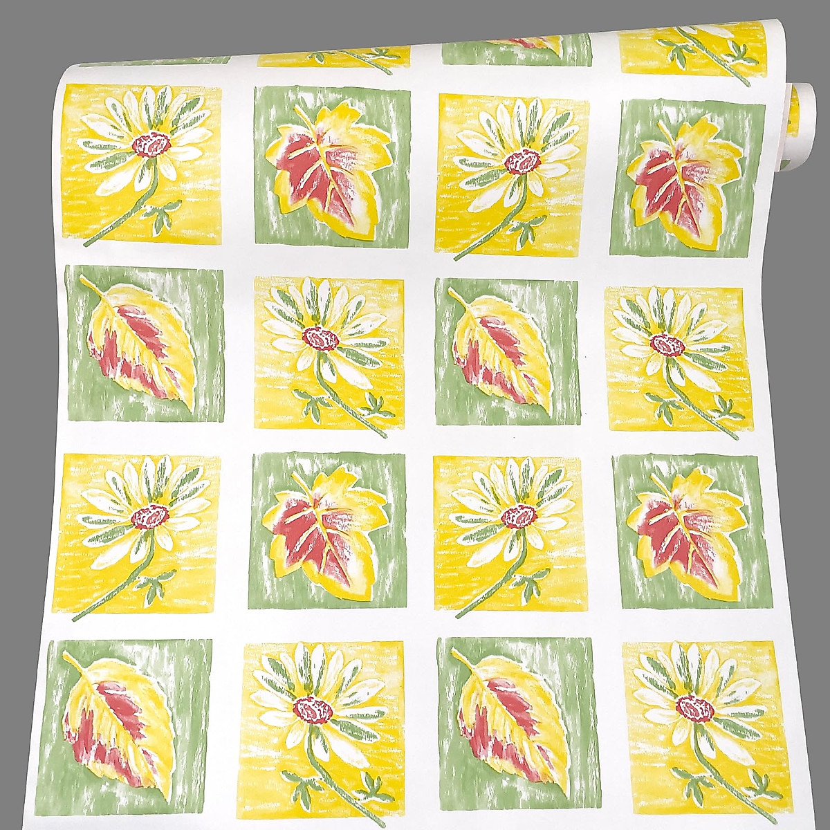 Yifely Yellow Leaf Sunflower Countertops Decor Paper Self-Adhesive Vinyl Shelf Drawer Liner 17.7 Inch by 9.8 Feet