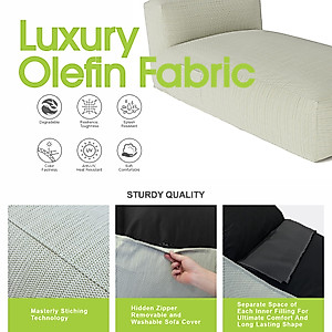 OPEAK Patio Furniture Chaise Lounge Chair Outdoor Reclining Chair Garden Pool Lounge Chairs for Outside Sunbathing Recliners Outdoor Bed Beach Chaise Lounge Chair Sunbed (Light Green, 70'' Length)