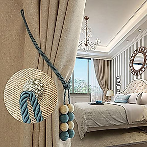 1Pc Magnetic Curtain Tieback Weave Buckle Strap Curtains Holdbacks Clip Rod Magnet Tie Backs Hanging Belts Rope Accessoires (G)