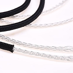 GAGACOCC 1/4 6.35mm Male to 3.5mm Female Headphone Extension Cable 8Cores Silver Plated HiFi Cable Audio Adapter (6FT, Black Sleeve)