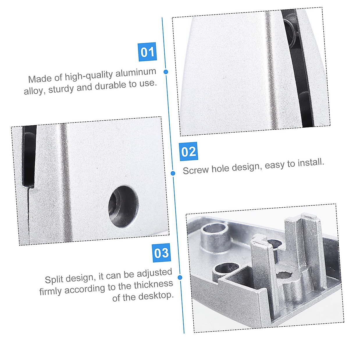 4Pcs glass clip clamps for desk screens desk divider clamp sneeze guard clamp desk divider brackets partition bracket desk panel aluminum alloy office protection support clip