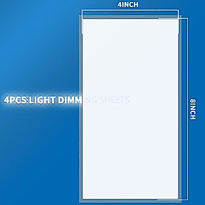 Birllaid Light Blocking Sheets White, Dims 60~80%, 4Pcs Blocking Light Cover, 8 X 4 Inch Light Dimming Sheets for Electronics, Alarm Clock, Radio, Cable, Monitor, LED Number Readable