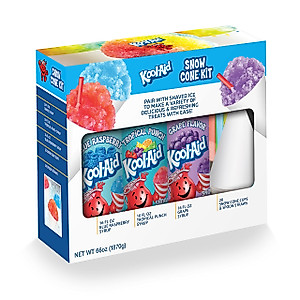 Nostalgia Snow Cone Machine Bundle with Kool-Aid Snow Cone Syrup Party Kit | Make Delicious Shaved Ice Treats