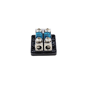 KnuKonceptz Bassik 2 Way Mini ANL Ground Distribution Block - 1/0 Gauge to 4 Gauge - Ground Links