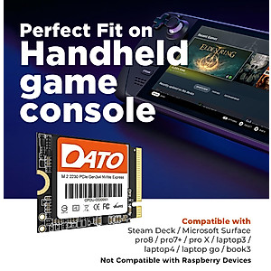 DATO 1TB SSD M.2 2230, NVMe 1.3 PCIe Gen3x4, Internal Solid State Drive, Up to 2500/1700 MB/s, DP330 Series