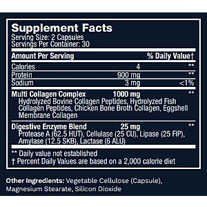 Enhanced Collagen Peptides Pills Maximum Absorption Benefits, Keto Primal Amino Acid Hydrolyzed Protein for Hair Nail Skin Joint Health