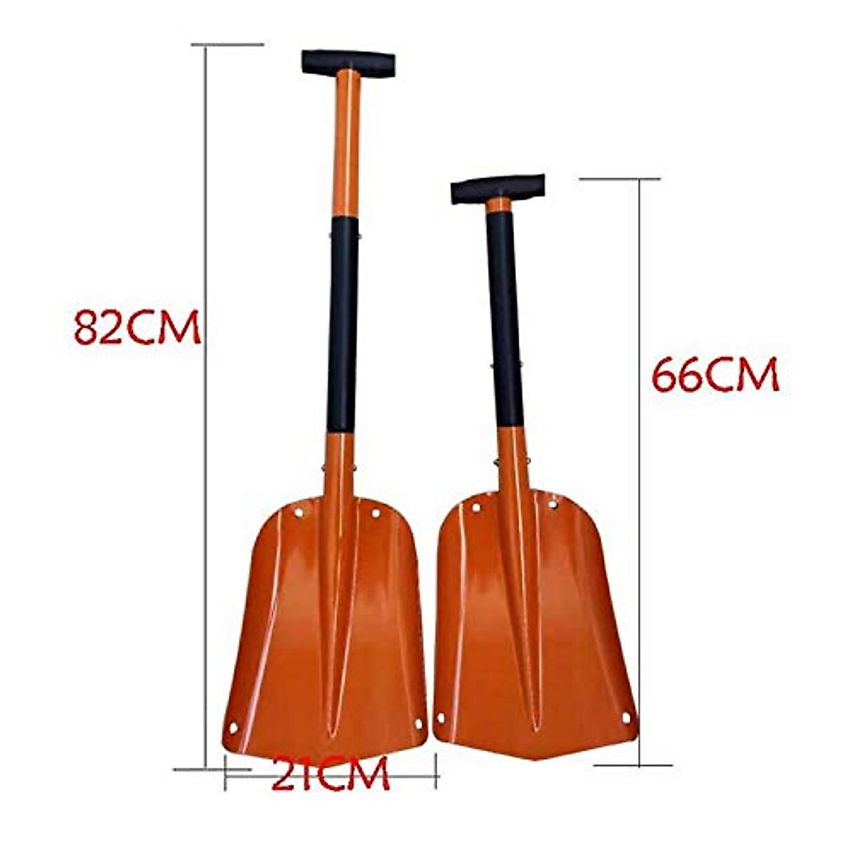 Snow Shovel, Moonite Detachable Portable Compact Emergency Snow Shovel for Driveway, Sturdy Metal Snow Shovel with Extendable Handle, Perfect for Garden Car Driveway Camping Outdoor Activities