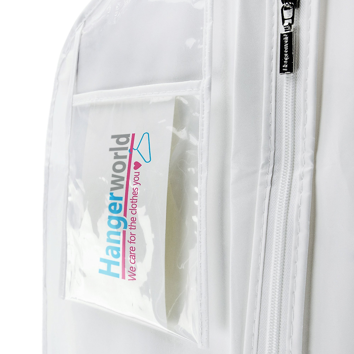 HANGERWORLD 72inch White Wedding Dress Garment Bag with 14inch Gusset, Showerproof, Breathable, Acid-Free, Dust Protector, Extra Wide Dress Cover