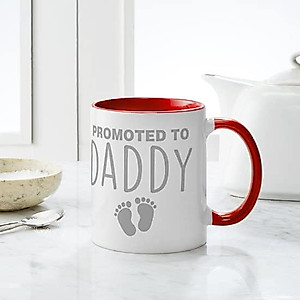 CafePress Promoted To Daddy Mugs Ceramic Coffee Mug, Tea Cup 11 oz