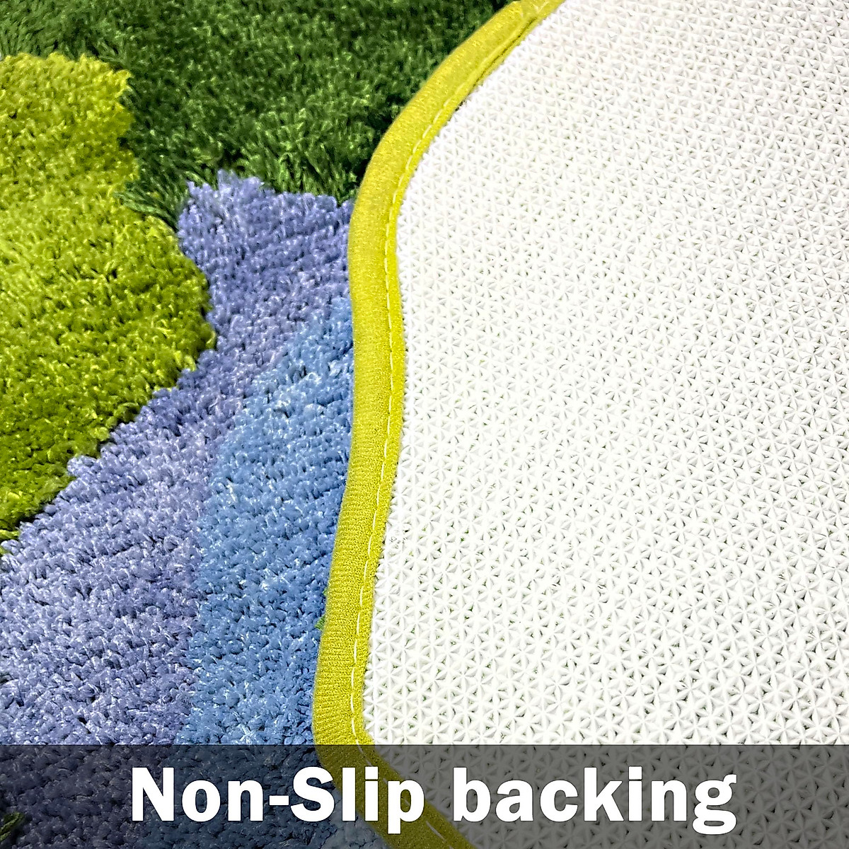 THRILRUG 20x35 Inch 3D Moss Rug,Shag Carpet Leaf Area Bathroom Rugs Non Slip Bath Mat Tufted Rug,Ultra Soft Washable Children Play Plant Leaves Shaped Kids Pets Floor Mat for Bedroom,Living Room Green