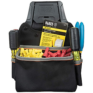 Klein Tools 55913 Tool Pouch, Tradesman Pro Modular Parts Pouch with Belt Clip works with Klein Click Lock Modular Wall Rack and Tool Belts