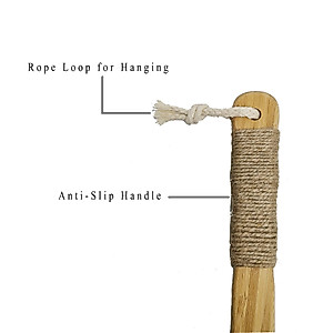 Chikoni Dry Bath Body Brush Back Scrubber with Anti-Slip Long Wooden Handle, Natural Bristles Body Massager, Perfect for Exfoliating, Detox and Cellulite, Blood Circulation, Good for Health