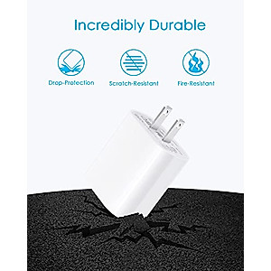 【2 Pack】 20W USB C Wall Charger for iPhone Charger Block with PD 3.0 USB C Adapter Fast Charging for iPhone 14/14 pro/14 plus/14 pro max/13/12/11/SE/XR/8, iPad Pro/Mini, Galaxy, Pixel 4/3 and More
