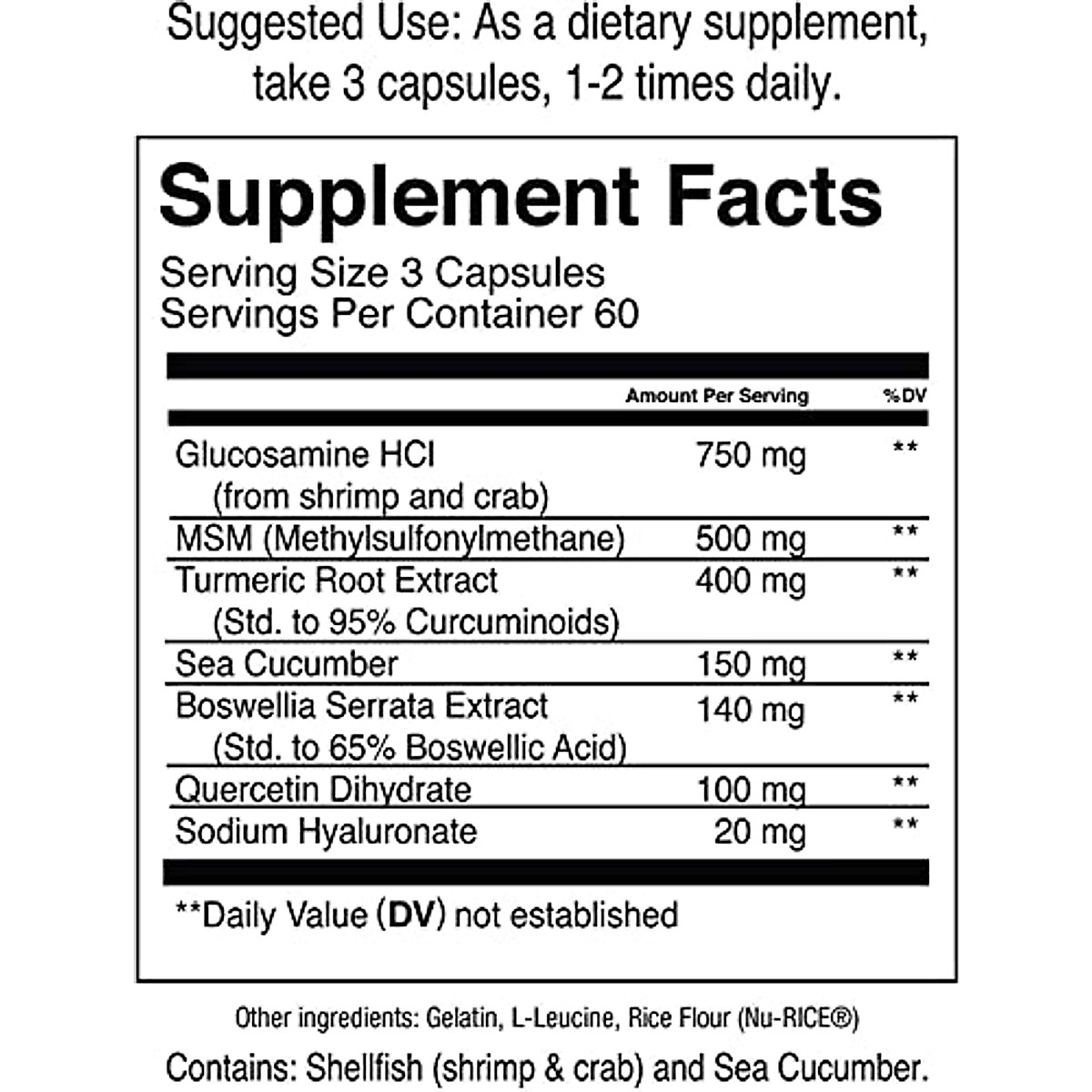 Origin Jocko Fuel Joint Support Supplement - Glucosamine Chondroitin MSM for Joint Pain, Mobility, & Flexibility w/Turmeric & Boswellia (180 Capsules)