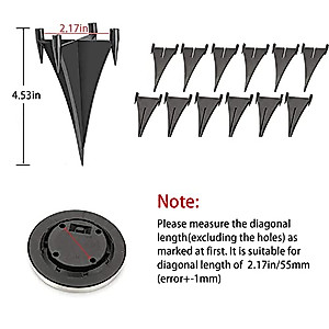 Replacement Stakes for Solar Ground Light, 6 Set Reinforced Plastic Ground Spikes, Replacement Parts for Solar Pathway Disk Light and Garden Glass Ball Outdoor