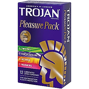 Trojan Pleasure Variety Pack Lubricated Condoms - 12 Count