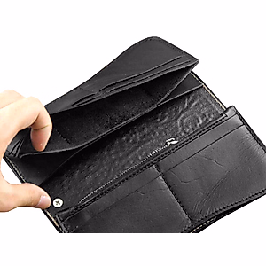 crazy hunter Skull Chain Wallet Long Leather Craft Bag With Metal Chain For Mens L69