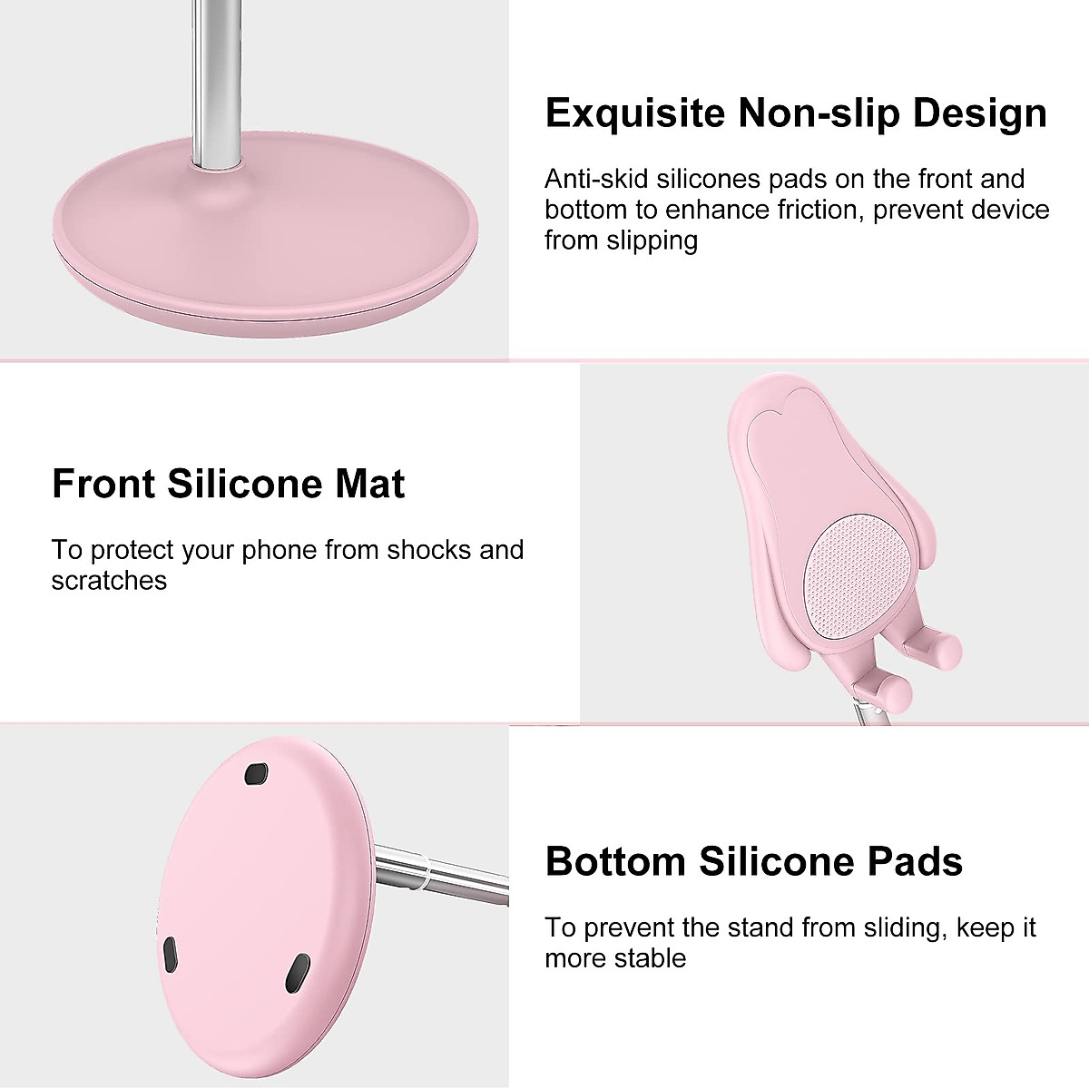 AFISEL Cute Phone Stand Angle Height Adjustable Cell Phone Stand for Desk Penguin Phone Stand Fit with Switch,Phone,ipad,Headphones Create a Lovely Atmosphere Pairing Cute Penguin Plush(Pink)