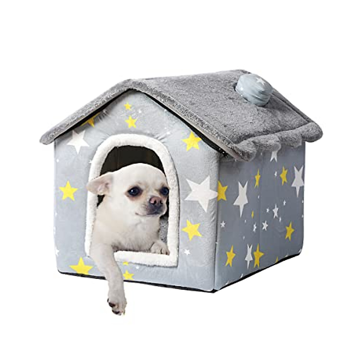 ANPPEX Indoor Dog House Warm Dog Bed, Plush Pet House Dog Cat Kennel with Removable Cushion Suitable for Small and Medium-Sized Dogs and Cats