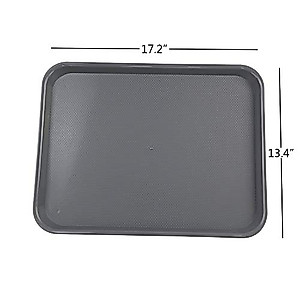 Readsky 6 Pack Plastic Serving Tray, Fast Food Plastic Trays, Deep Gray