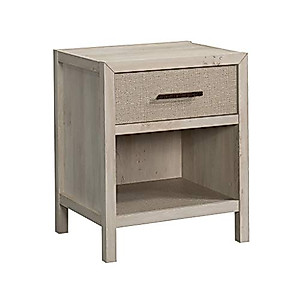 Sauder Pacific View Wood and Metal Nightstand in Chalked Chestnut Oak