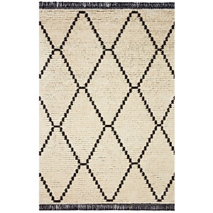 Chris Loves Julia x Loloi Alice Collection ALI-04 Cream / Charcoal 3'-8" x 5'-8" Accent Rug